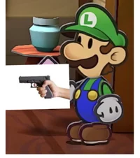 Chat with Paper Luigi with gun | character.ai | Personalized AI for ...